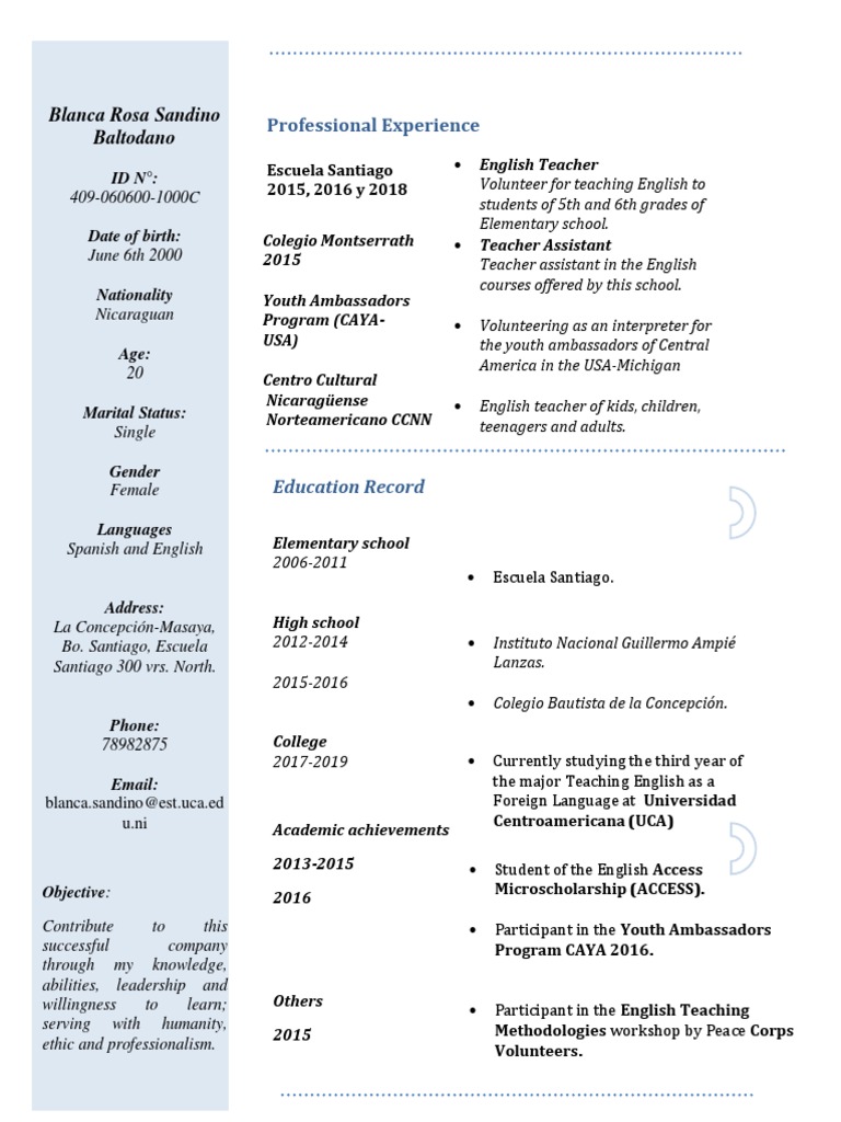 CV - Blanca Sandino | PDF | Behavior Modification | Cognition