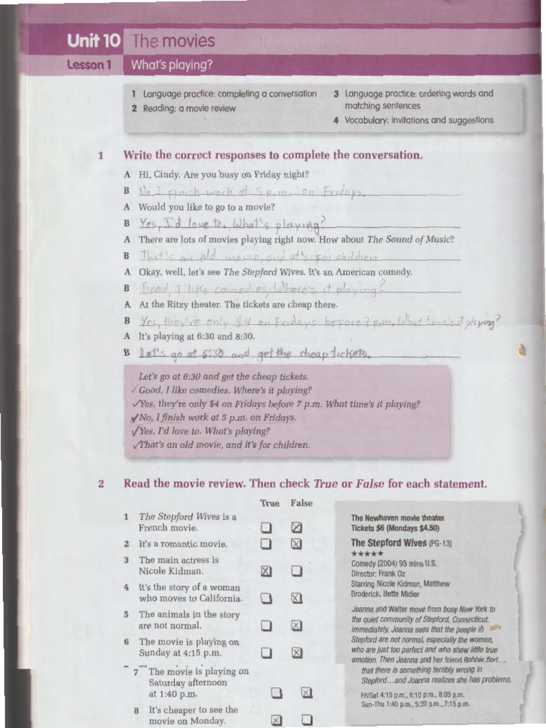 Unit 10 Lesson 1 PDF | PDF | Cinema | Theatre