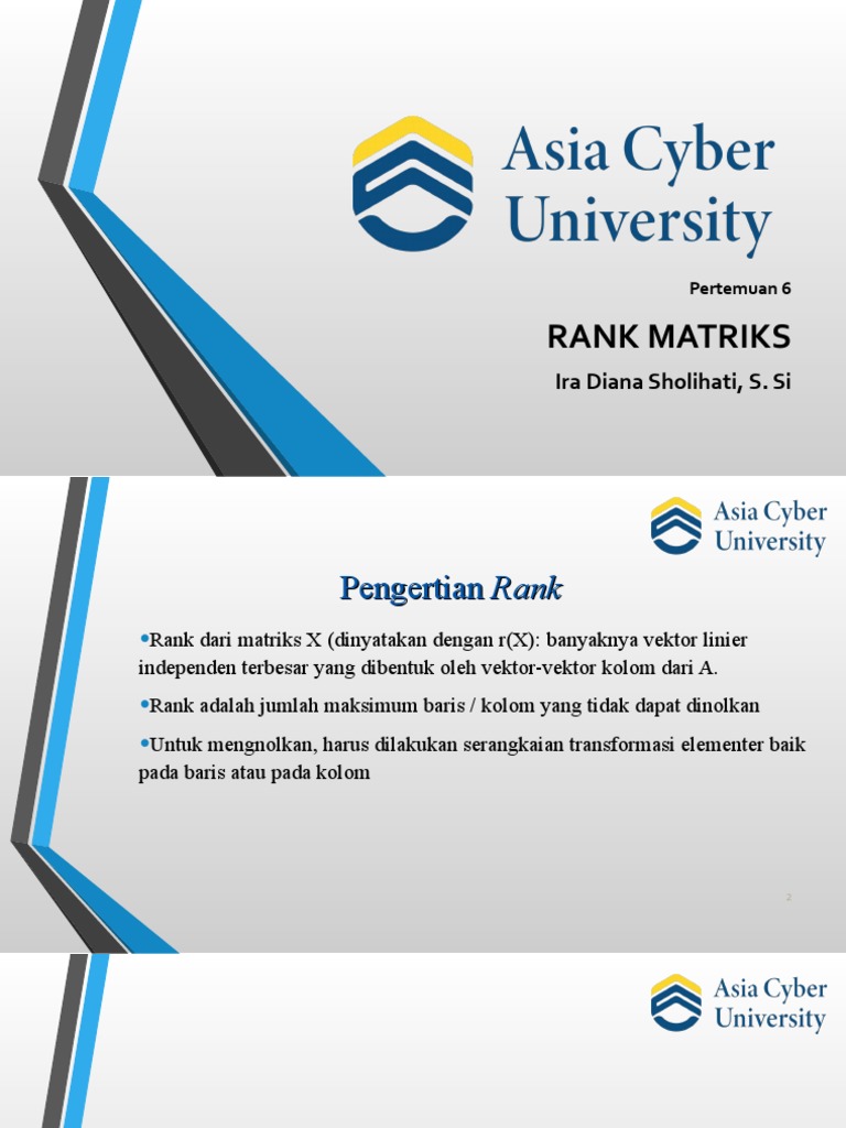 Rank Matriks | PDF