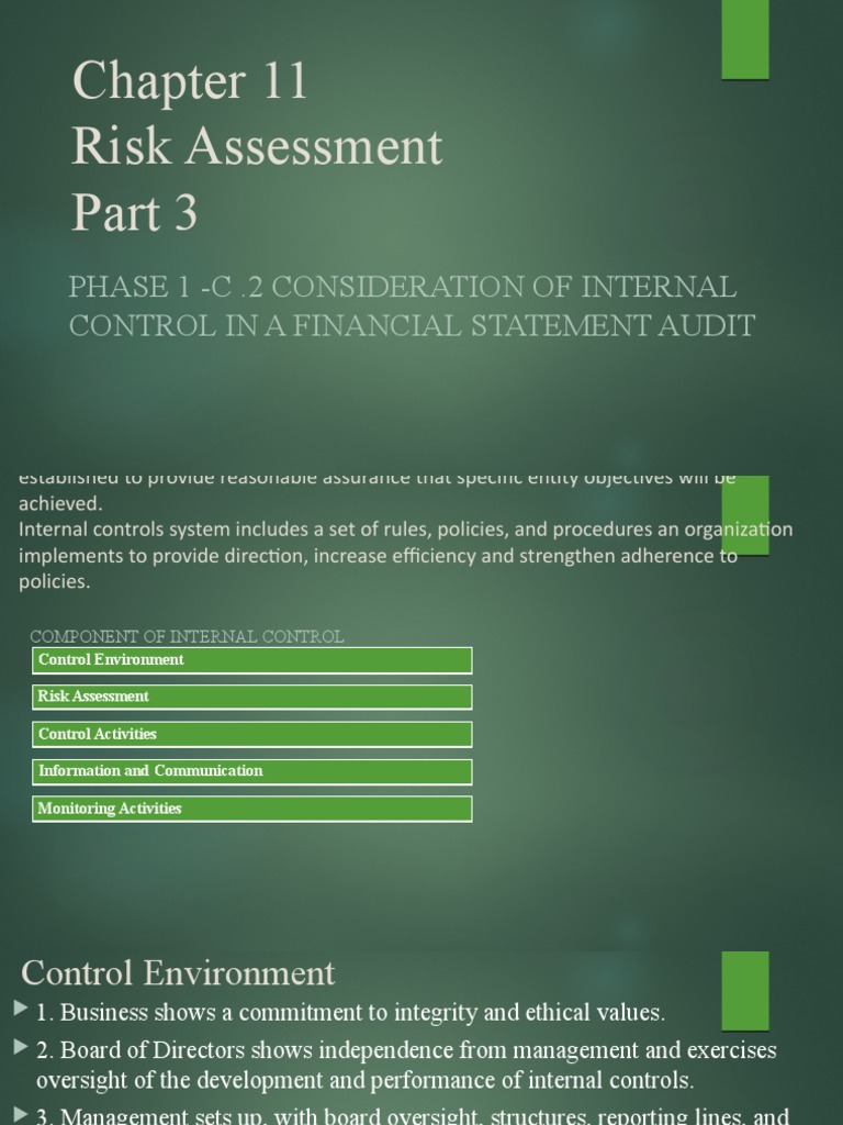 Chapter 11 Risk Assessment | PDF | Internal Control | Policy