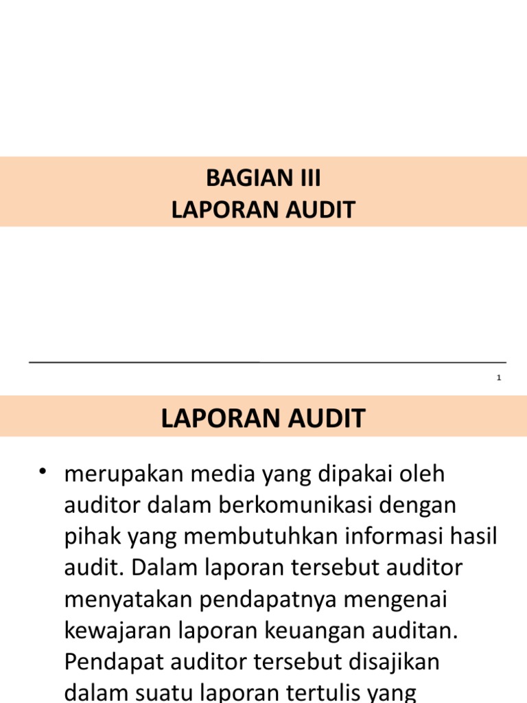 Bagian 3 - Laporan Audit | PDF