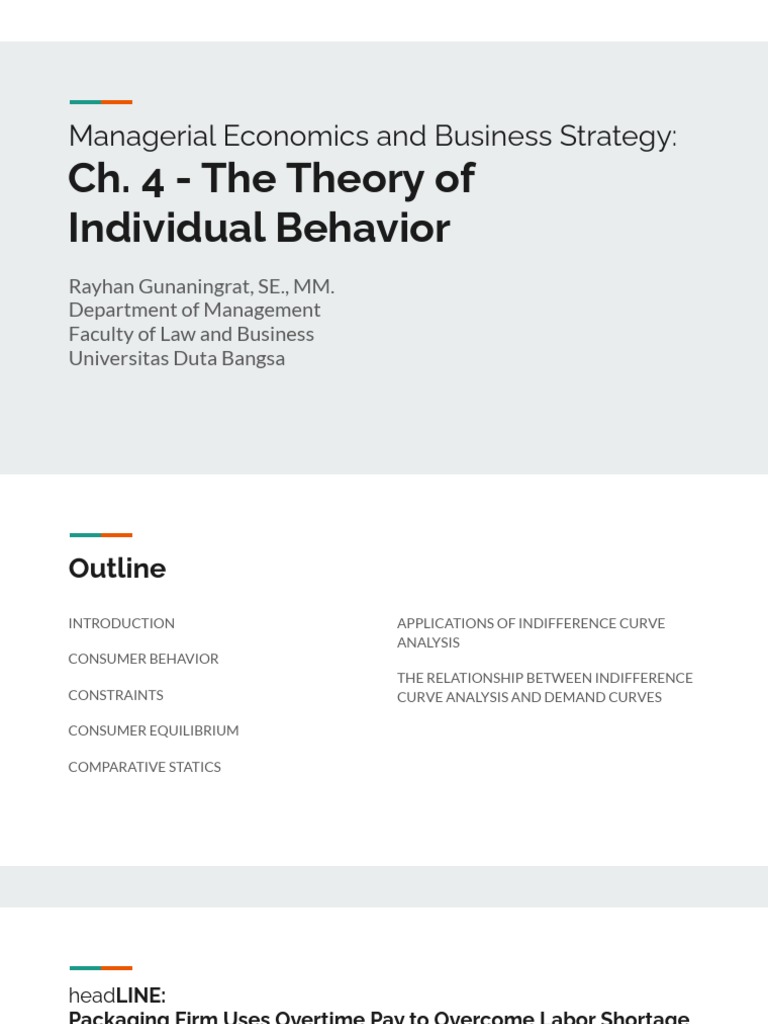 Understanding Individual Behavior Through Indifference Curve Analysis ...