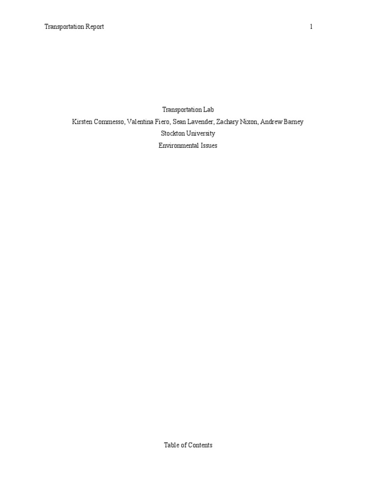 Transportation Report | PDF | Public Transport | Commuting