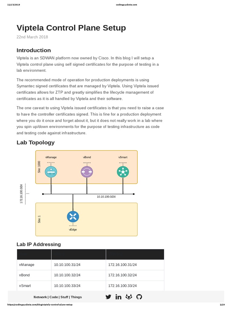 Viptela Control Plane Setup PDF | Download Free PDF | Virtual Private ...
