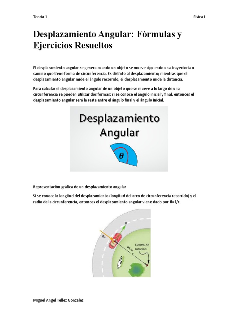 Teoria 1 Desplazamiento Angular | PDF | Circulo | Longitud