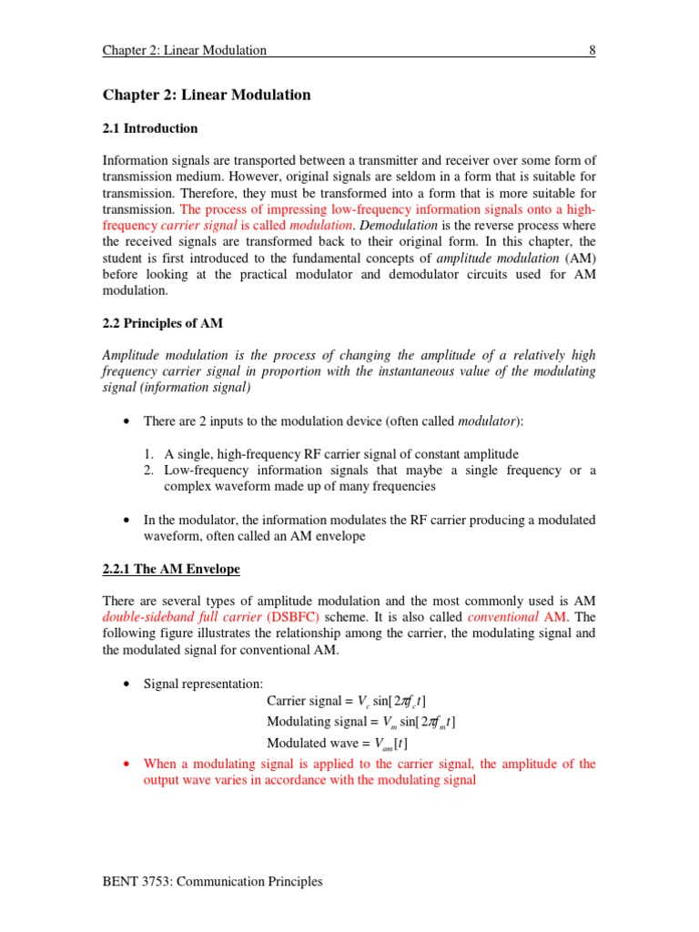 Chapter 2: Linear Modulation: Double-Sideband Full Carrier Conventional ...