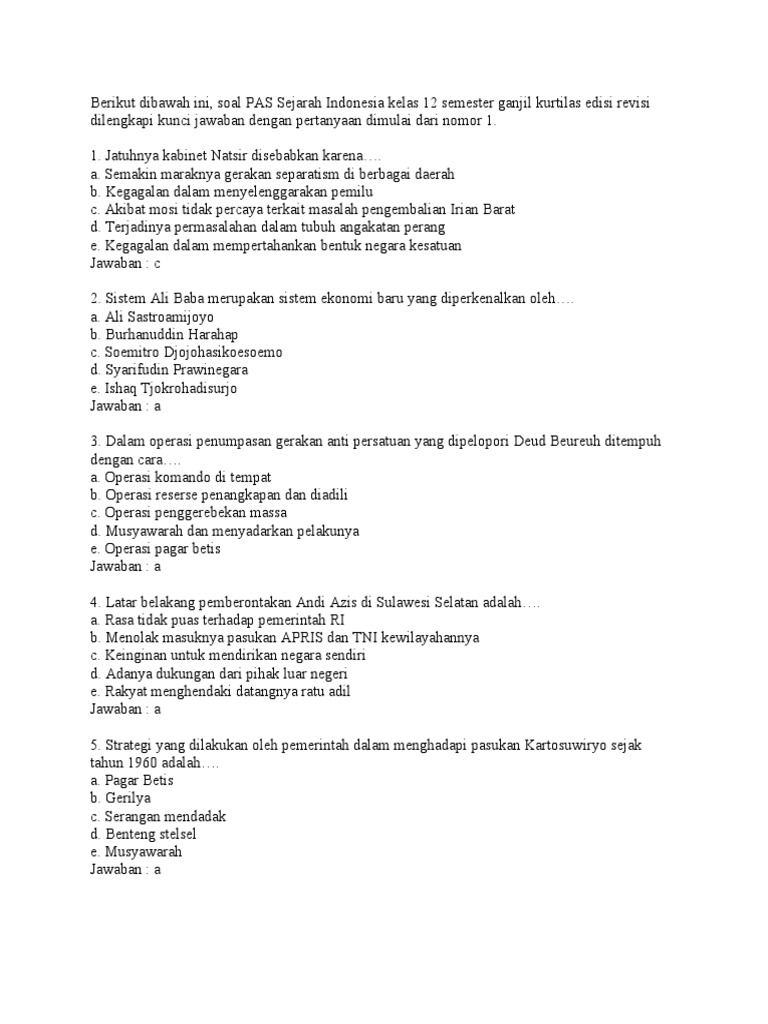 Sejarah Peminatan Kelas 12 | PDF