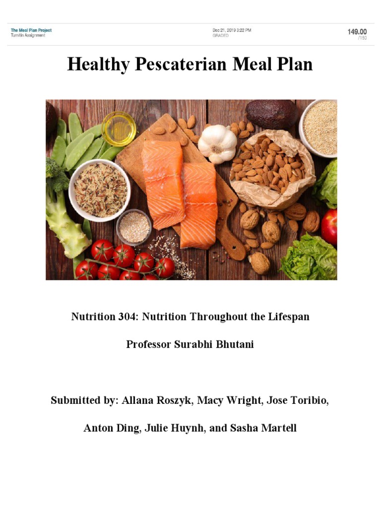 Nutrition 304 Meal Plan Project | PDF | Nutrients | Vitamin