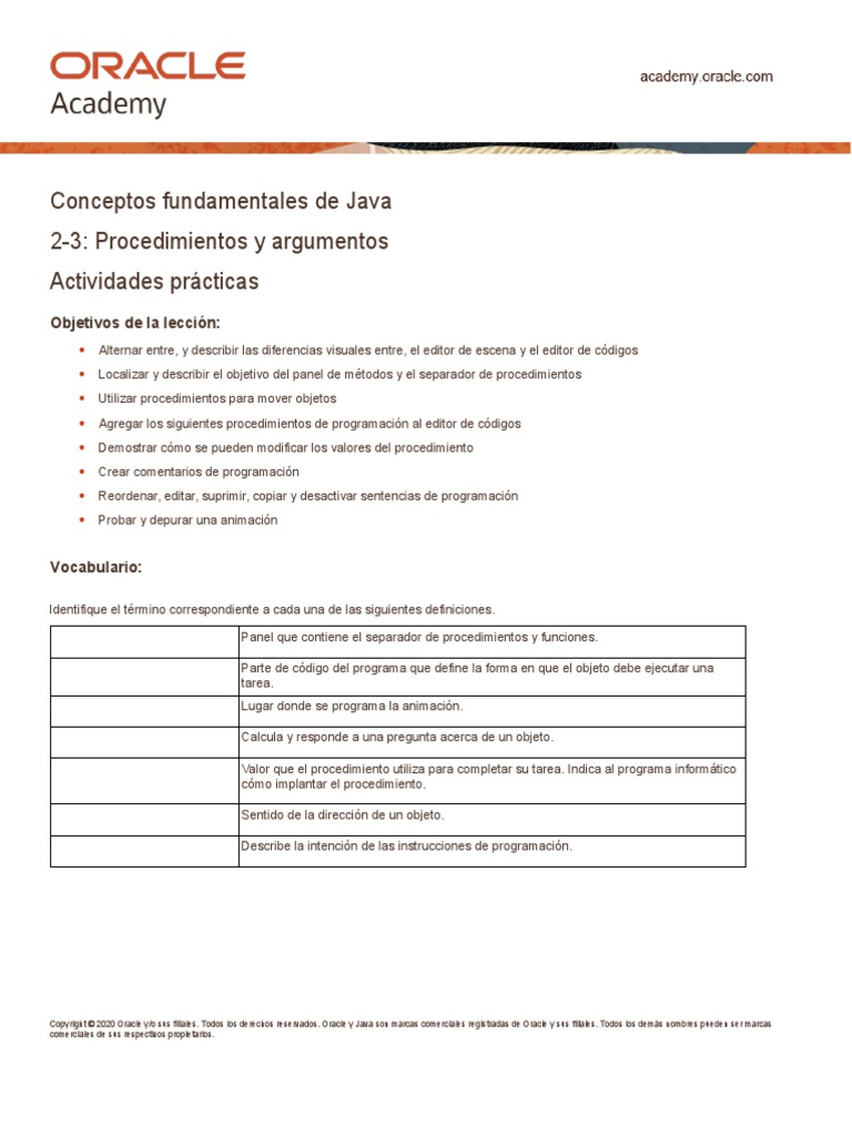 JF 2 3 Practice Esp | PDF | Programa de computadora | Programación