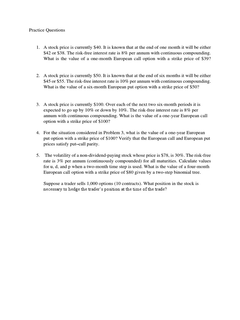 Options-Practice Questions | PDF