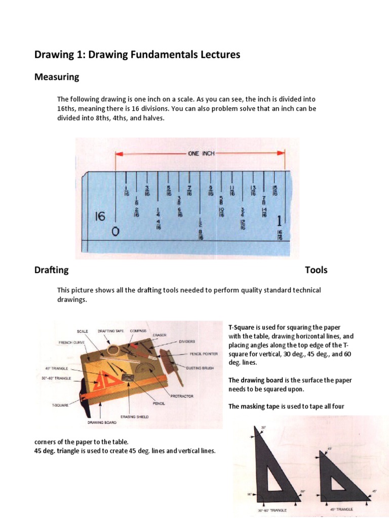 Drawing 1: Drawing Fundamentals Lectures: Measuring | PDF | Drawing ...