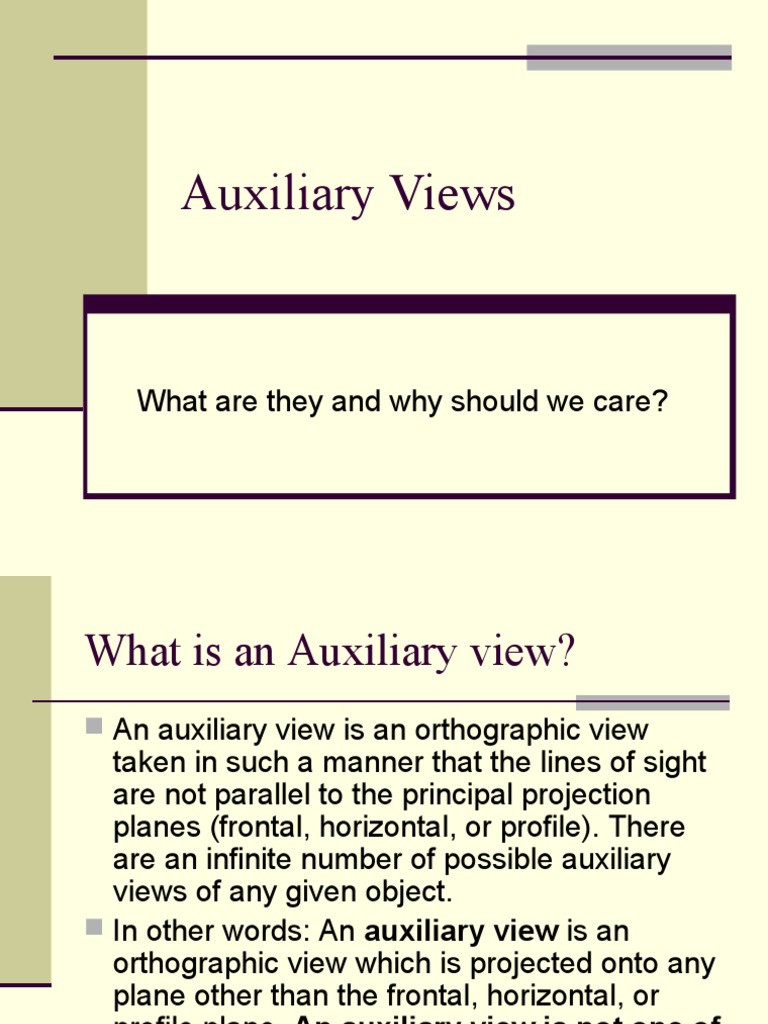 Auxiliary Views: What Are They and Why Should We Care? | PDF ...