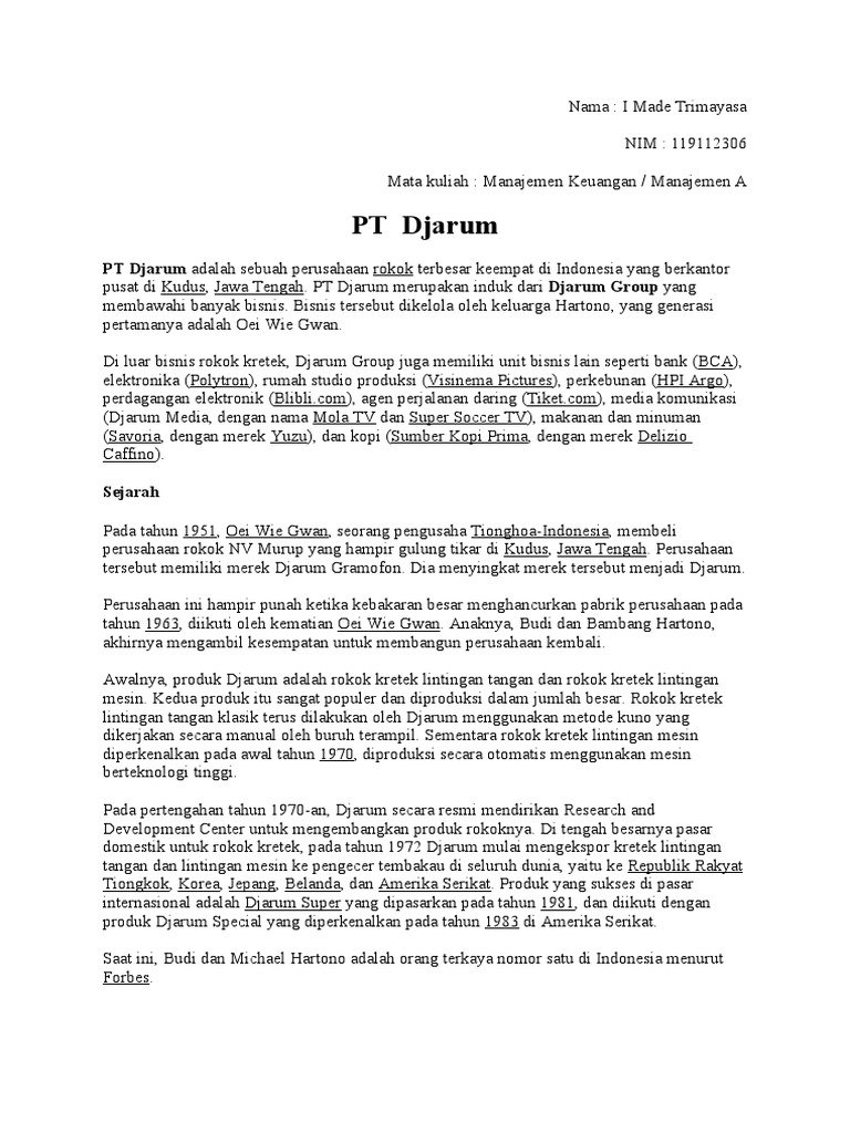 PT Djarum | PDF