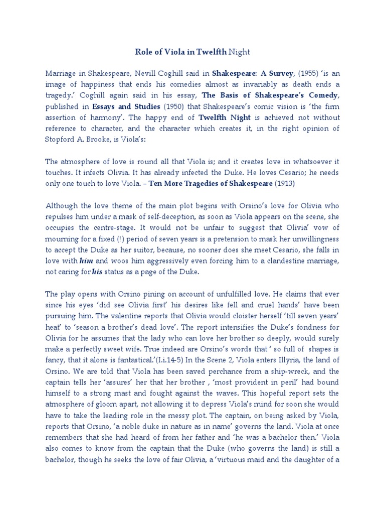 Viola's Role in Twelfth Night | PDF | Twelfth Night