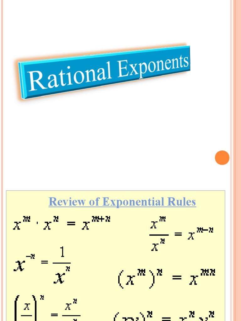 Exponents | PDF | Fraction (Mathematics) | Exponentiation