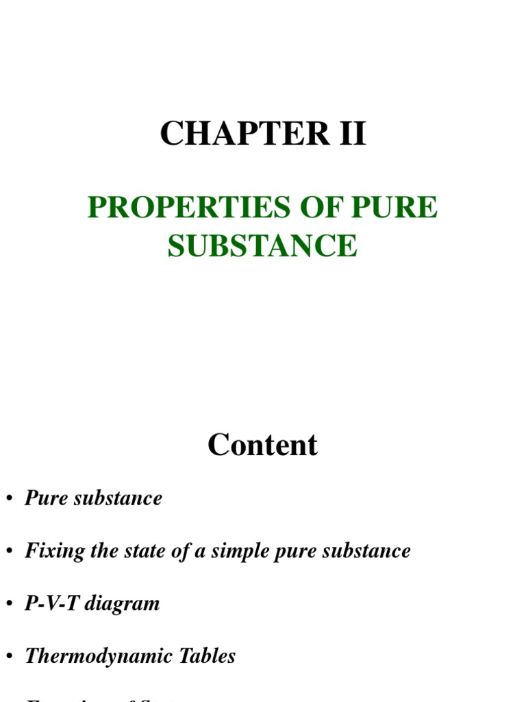 Ch2-Properties of Pure Substance PDF | PDF | Phase (Matter) | Gases