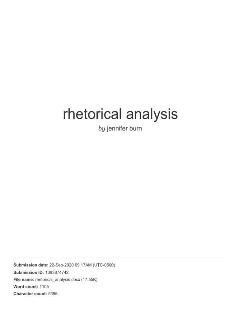 Rhetorical Analysis | PDF | Citation | Thesis