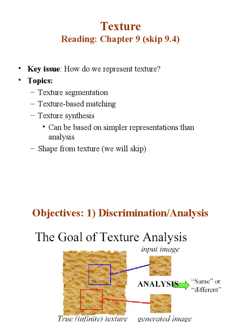 Representing and Analyzing Texture | PDF | Applied Mathematics | Algorithms