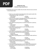 Mixture Separation Techniques Worksheet | PDF