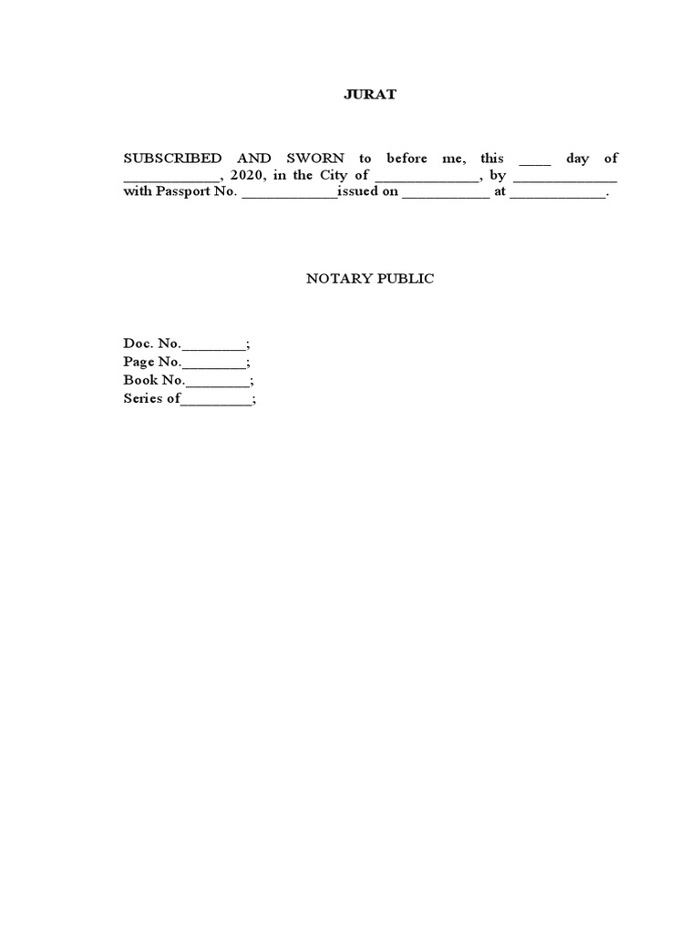 Blank - Jurat | PDF | Finance & Money Management