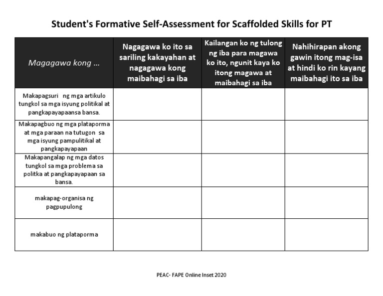 S4 - APREG - Handout4.5 - Template For Students Formative Self ...