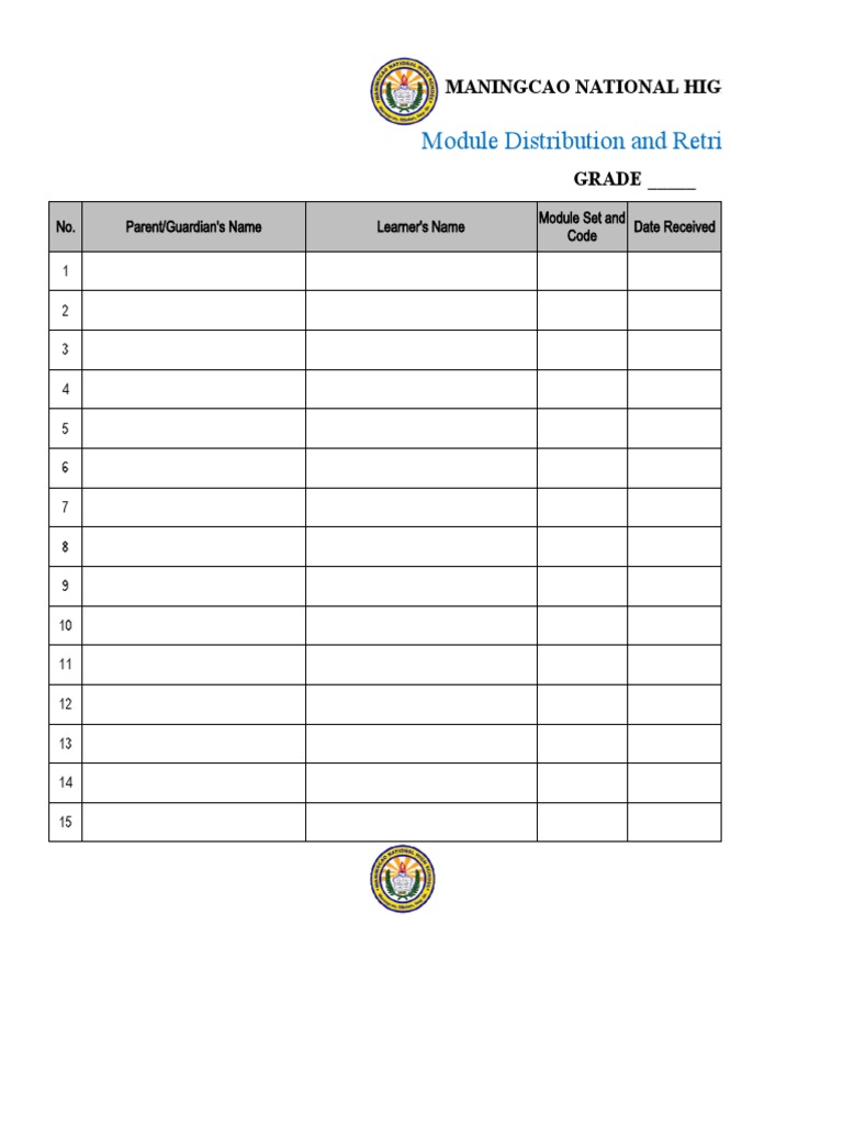 Module Tracker for Maningcao High School | PDF