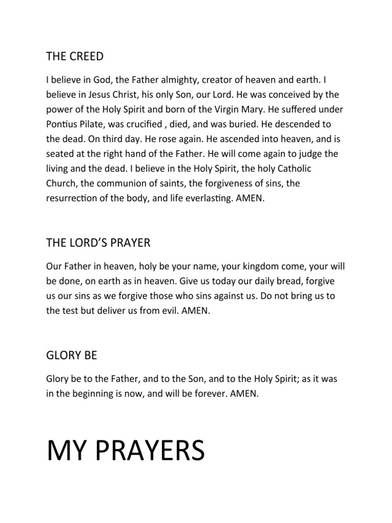 My Prayers: The Creed | PDF | Religion & Spirituality
