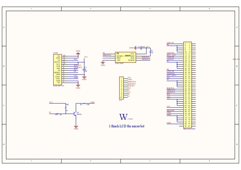 Micro:bit V2 LCD Schematic Diagram | PDF