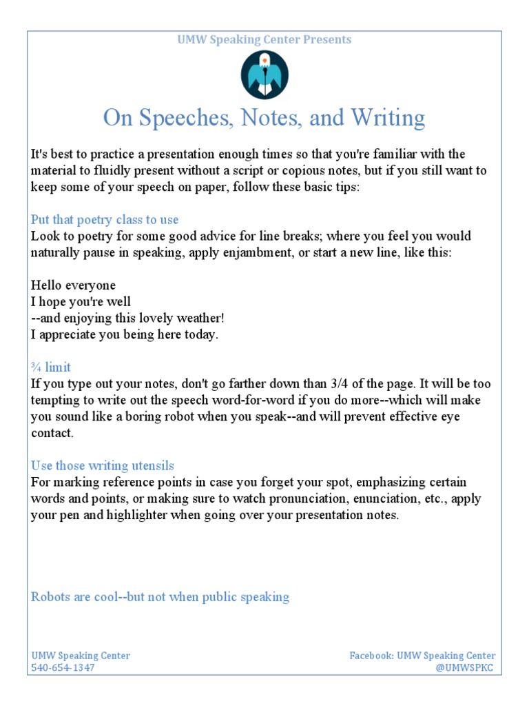On Speeches, Notes, and Writing: Put That Poetry Class To Use | PDF