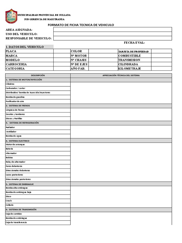 Ficha Tecnica Eval. | PDF