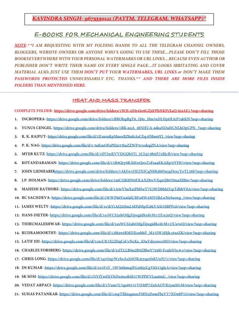 Mechanical Engg Ebooks and Notes | PDF | Technology & Engineering