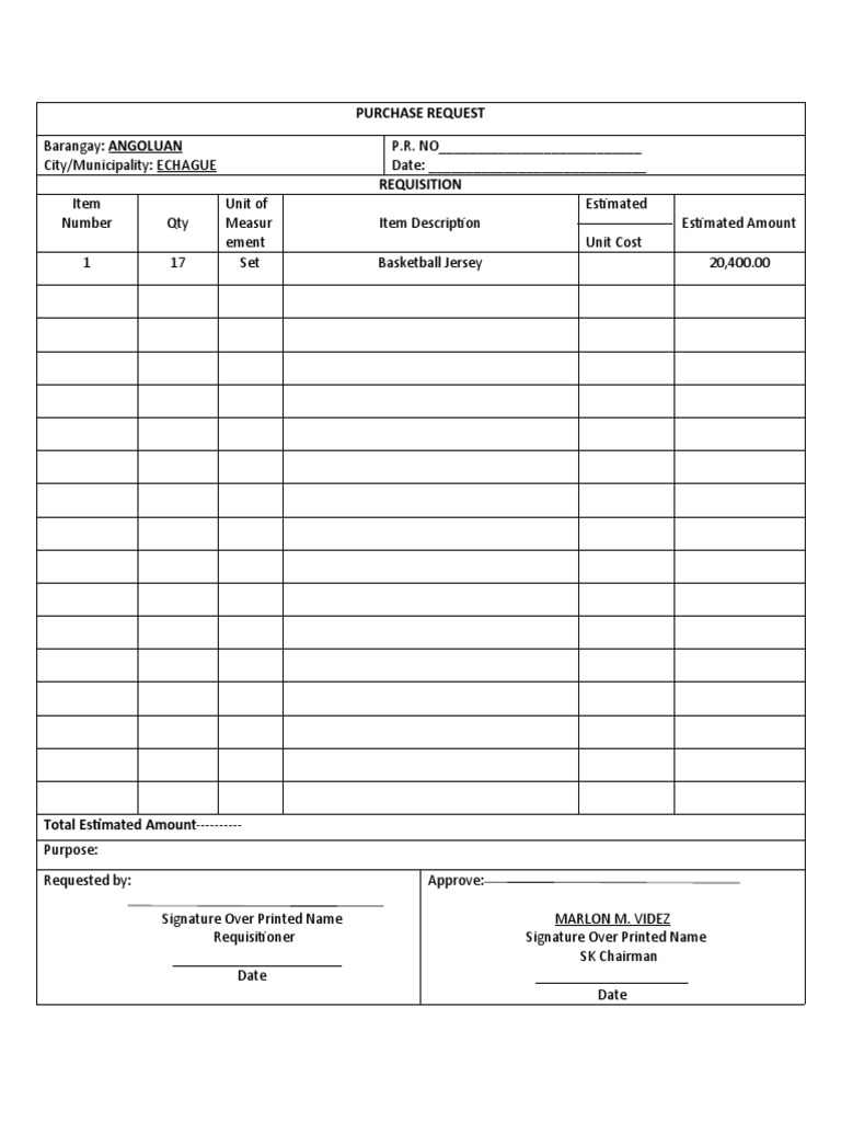 Purchase Request | PDF