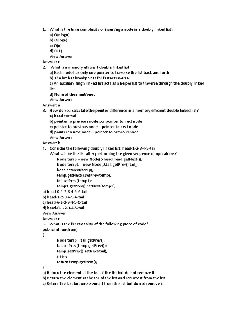 Linklist Mcq Pdf Software Development Theoretical Computer Science