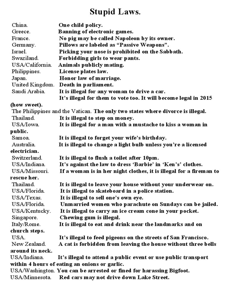Weird Laws in the Philippines | PDF