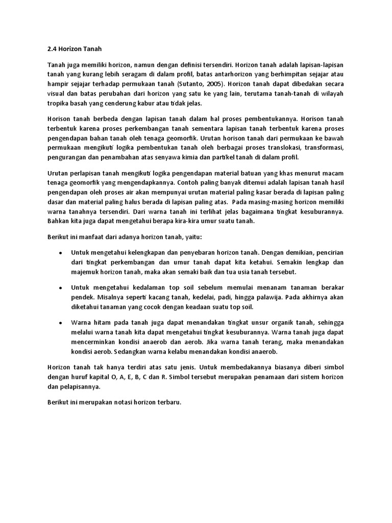 Horizon Tanah | PDF | Sains & Matematika