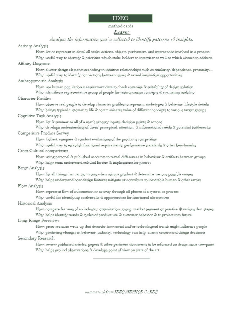Ideo Method | PDF | Usability | Design