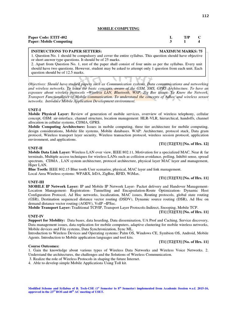 GGSIPU 8th Sem Syllabus (Credit Karan Uppal) | PDF | Unified Modeling ...