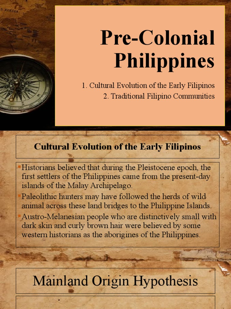 Pre-Colonial Philippines: 1. Cultural Evolution of The Early Filipinos ...
