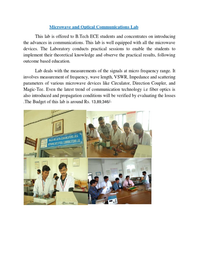 Microwave and Optical Communications Lab | PDF | Science & Mathematics ...