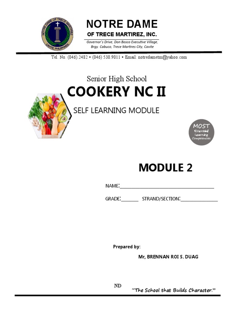Cookery Module 2 | PDF | Grilling | Vegetables