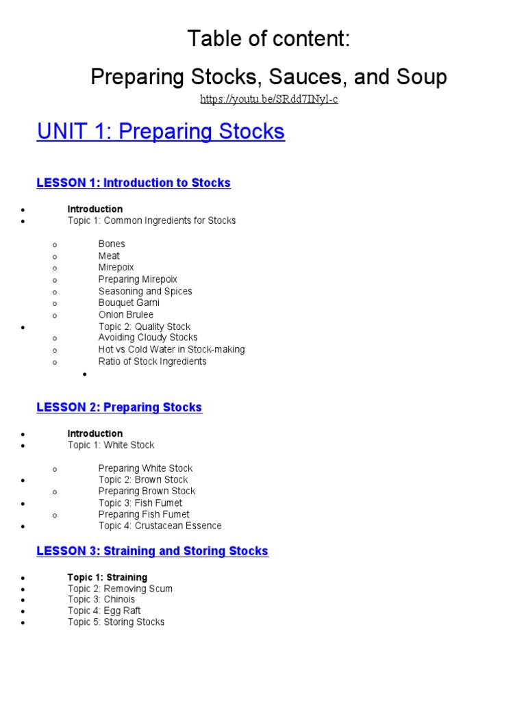 Preparing Stocks, Sauces, and Soup | PDF | Stock (Food) | Soup