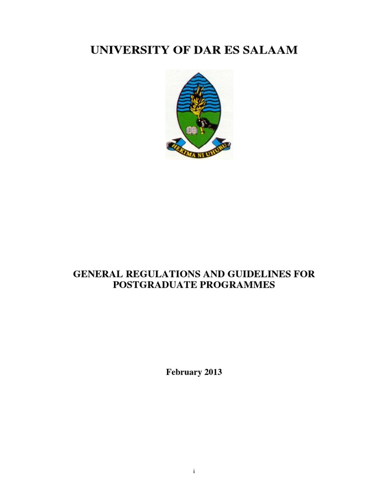 UDSM Postgraduate Forms | PDF | Thesis | Postgraduate Education