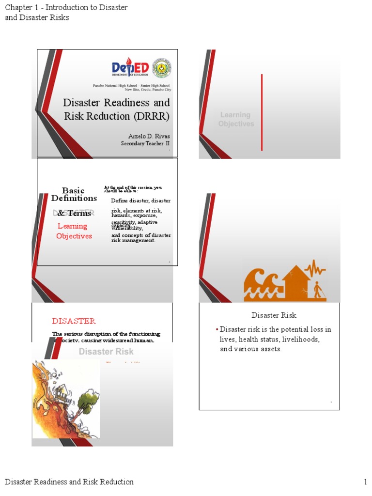 Disaster Readiness and Risk Reduction (DRRR) : Basic Definitions ...