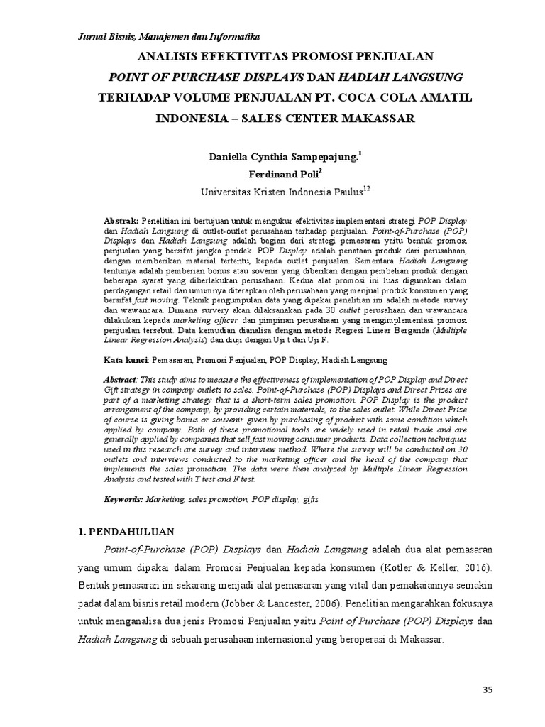 Point of Purchase Displays Dan Hadiah Langsung: Analisis Efektivitas ...