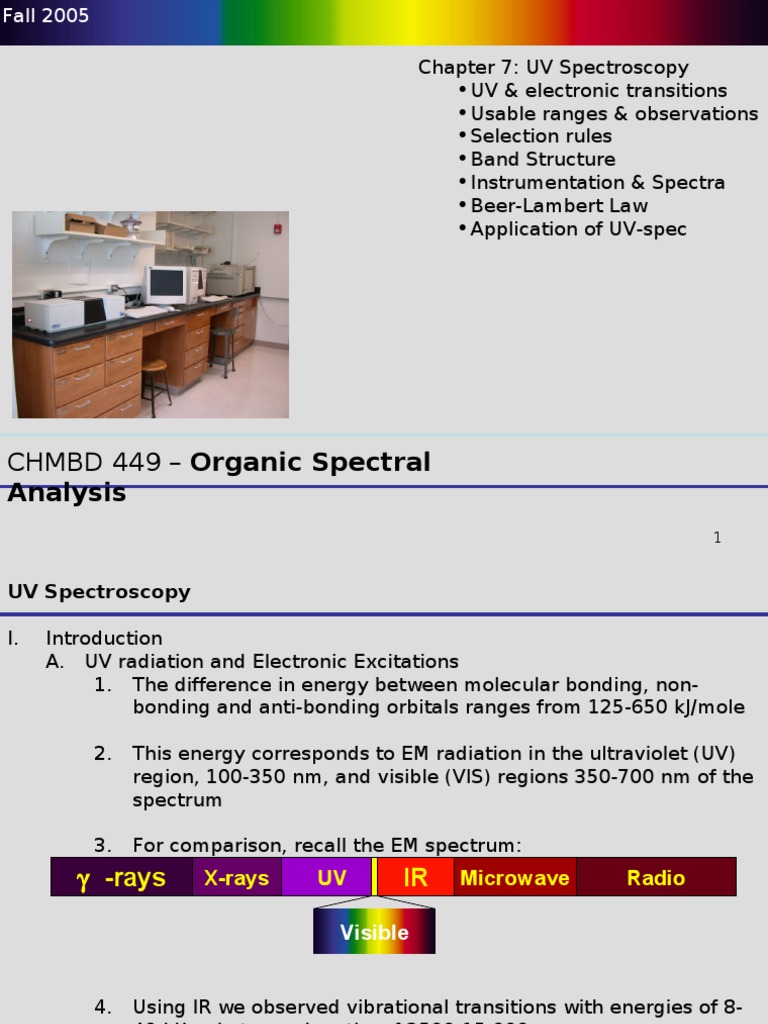 Uv 1 | PDF | Ultraviolet–Visible Spectroscopy | Molecular Orbital