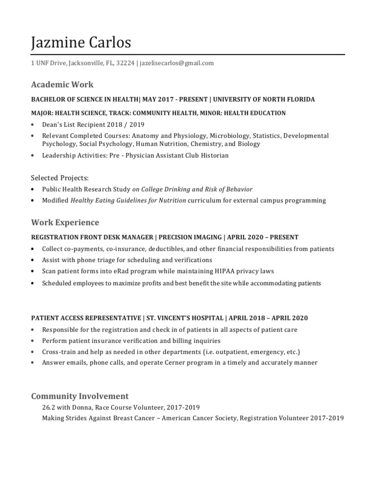 Health Science Graduate Resume | PDF | Social Science | Wellness