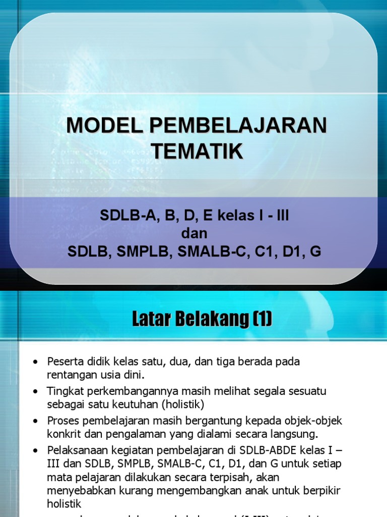 Model Tematik SLB | PDF