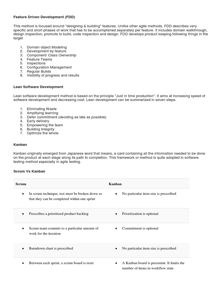 Feature Driven Development (FDD) | PDF | Scrum (Software Development ...