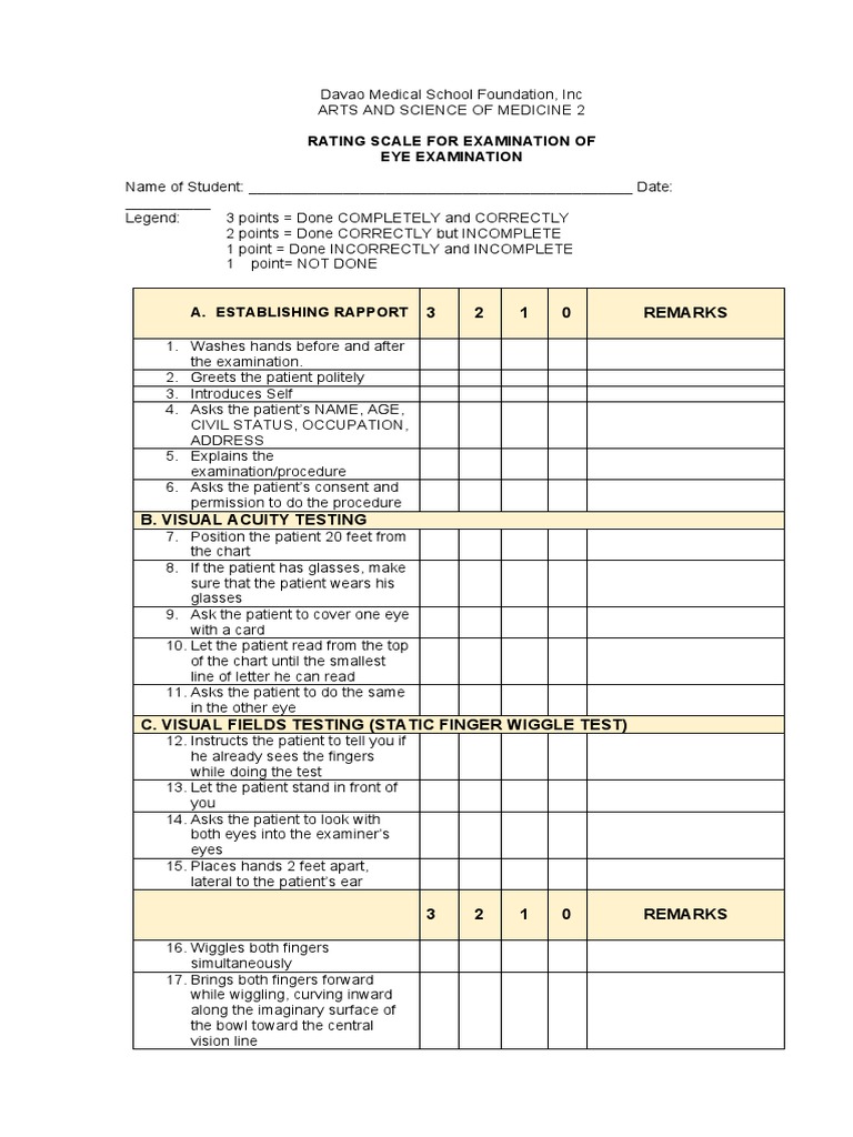 Examination of The Eye 2020 | PDF | Ophthalmology | Face
