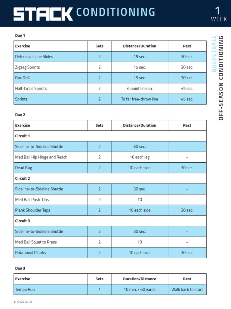Basketball Off-Season Conditioning Plan | PDF | Games Of Physical Skill ...